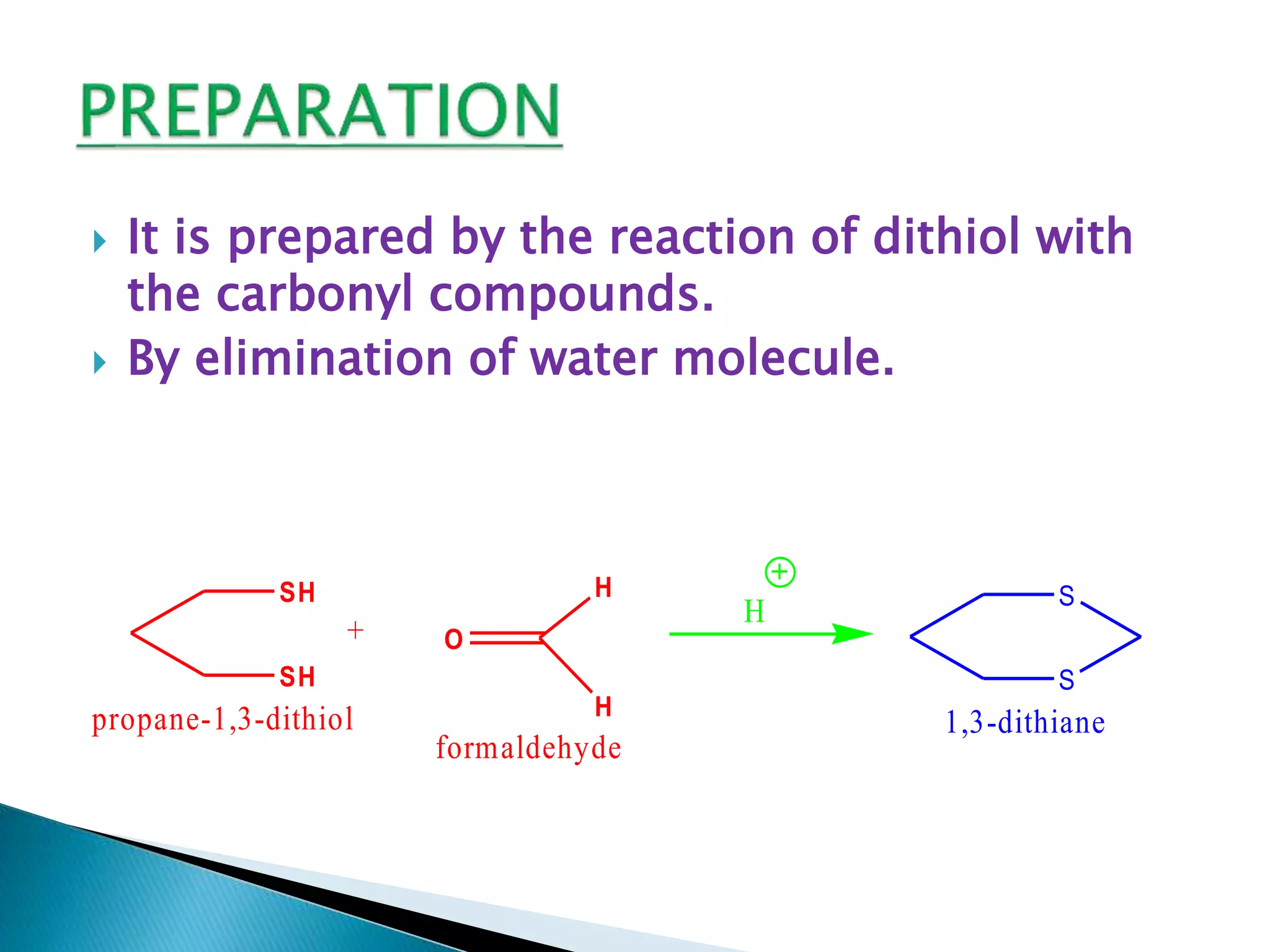 Synthetic applications of 1,2 dithiane. | PPTX
