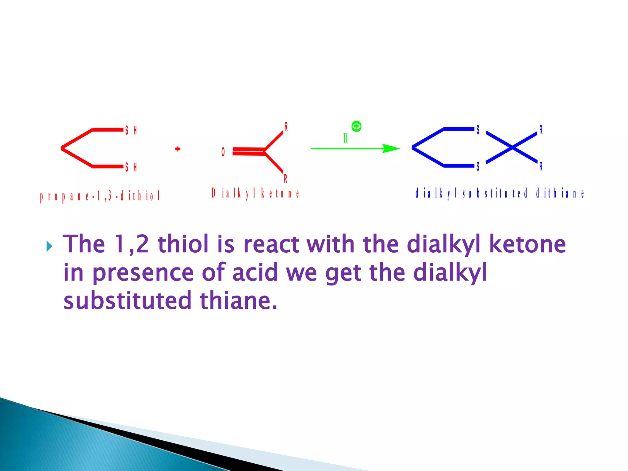 Synthetic applications of 1,2 dithiane. | PPTX
