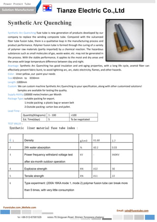 filament wound synthetic resin fuse tube Moisture-proof | PDF