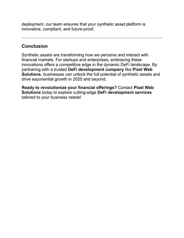 Synthetic Asset Innovations in Decentralised Finance | PDF