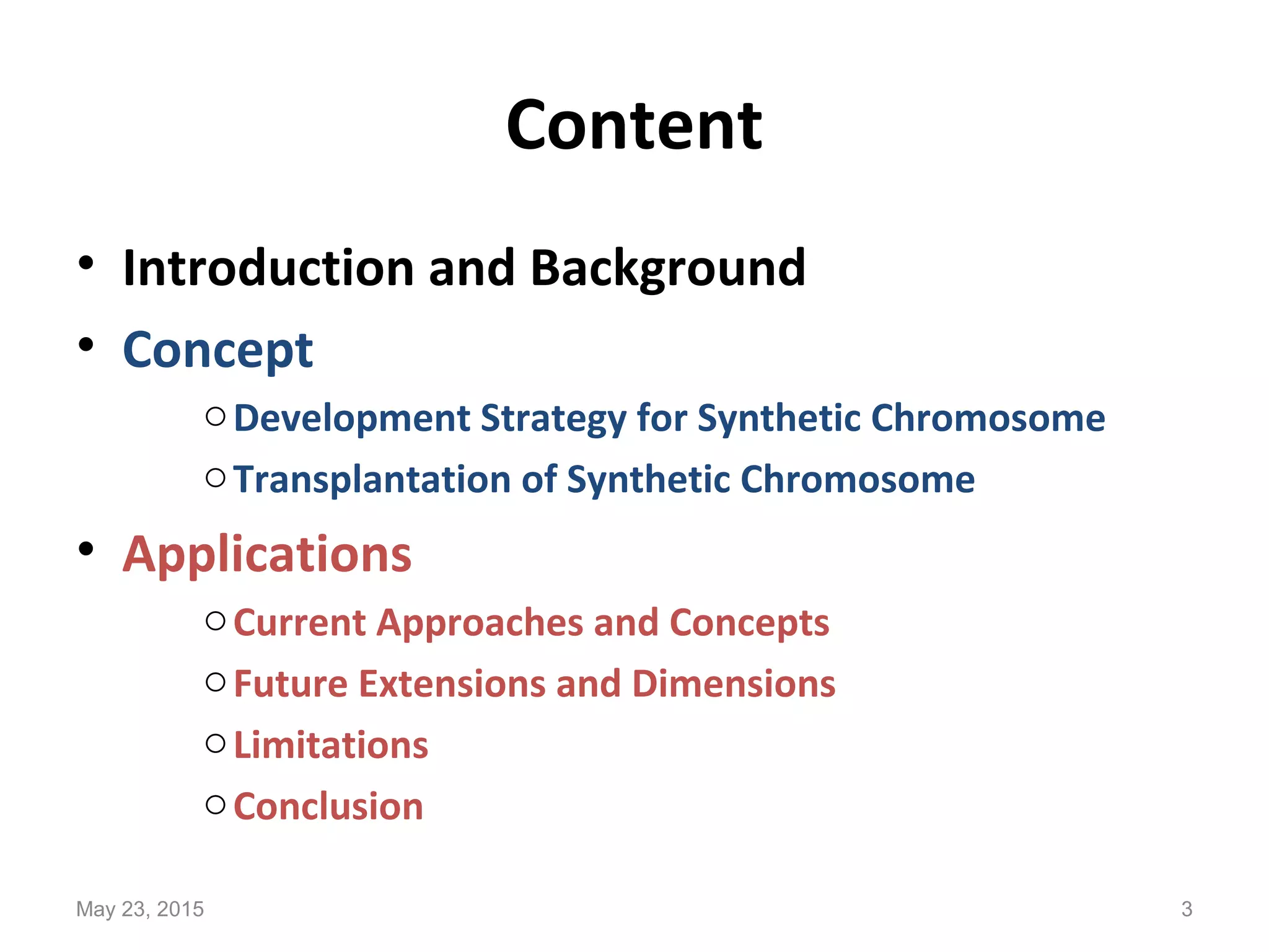 Synthetic biology: Concepts and Applications | PPT