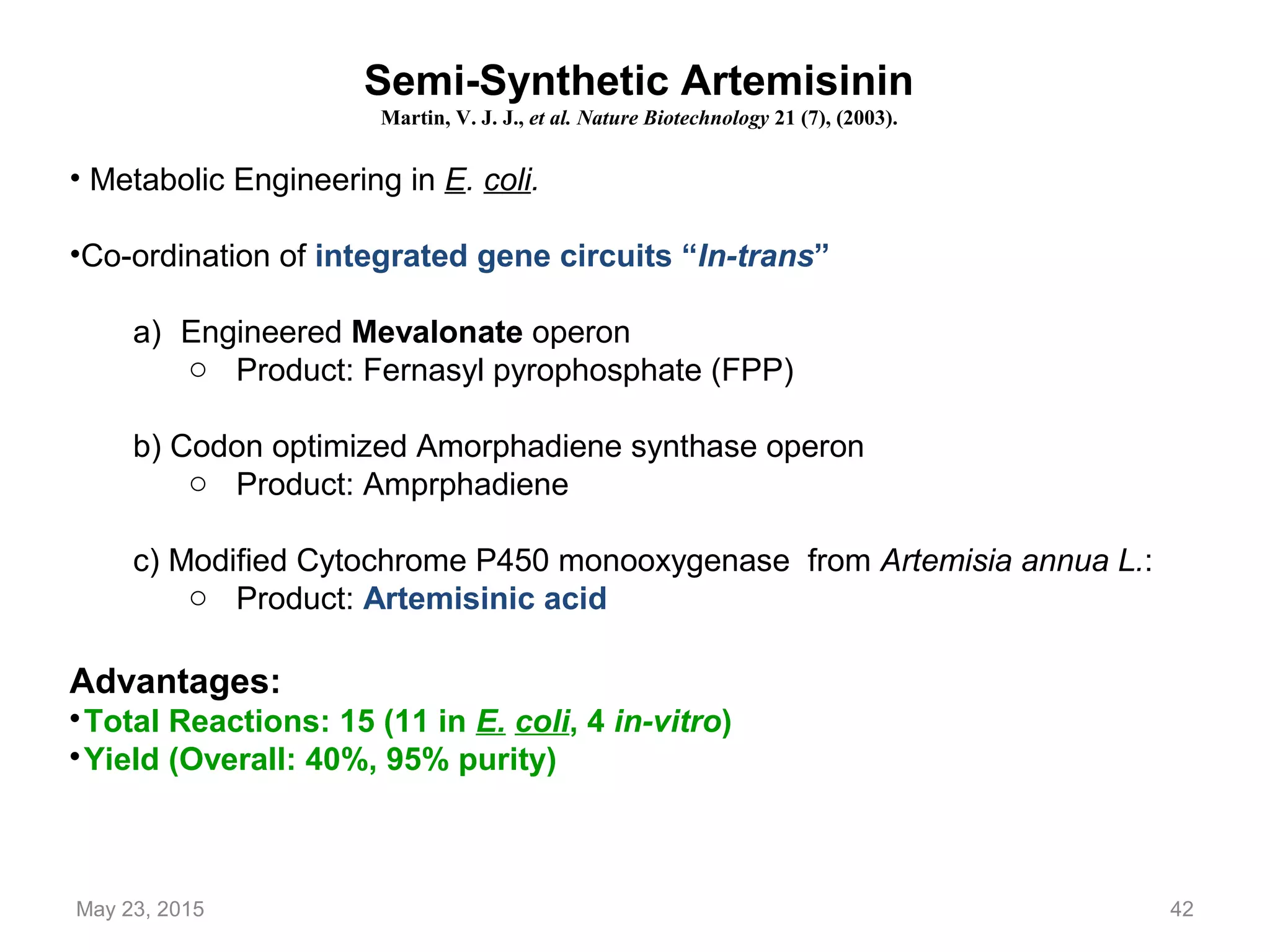 Synthetic biology: Concepts and Applications | PPT