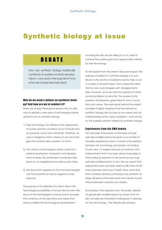Synthetic biology a discussion paper | PDF | Biotech and Biomedical Industry | Industries