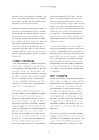 Synthetic biology a discussion paper | PDF | Biotech and Biomedical ...