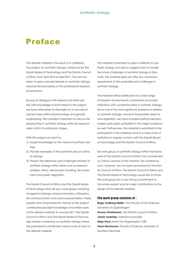 Synthetic biology a discussion paper | PDF | Biotech and Biomedical Industry | Industries