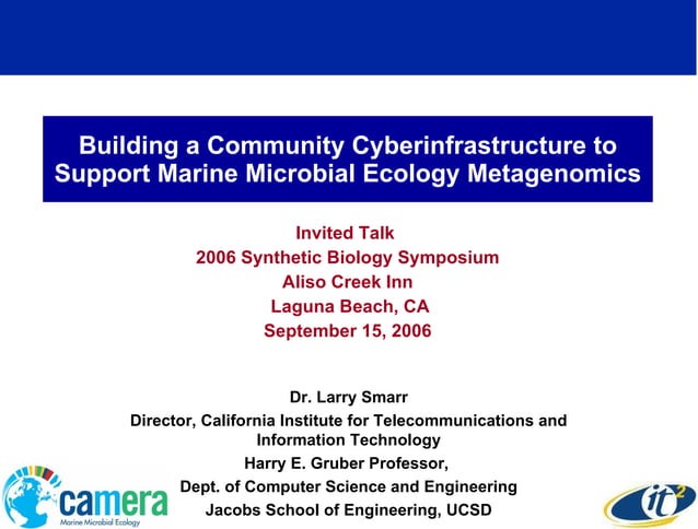 Building a Community Cyberinfrastructure to Support Marine Microbial Ecology Metagenomics | PPT