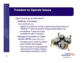 Synthetic Biology and IP | PDF