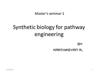 Synthetic biology for pathway engineering | PDF