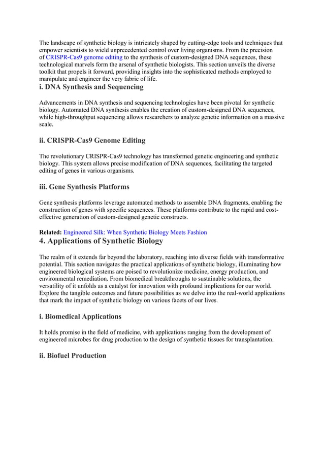 Synthetic Biology: Foundations, Tools, Techniques, Challenges and Future Directions | The ...