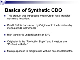 Synthetic CDO | PPTX | Stocks and Bonds | Personal Investing