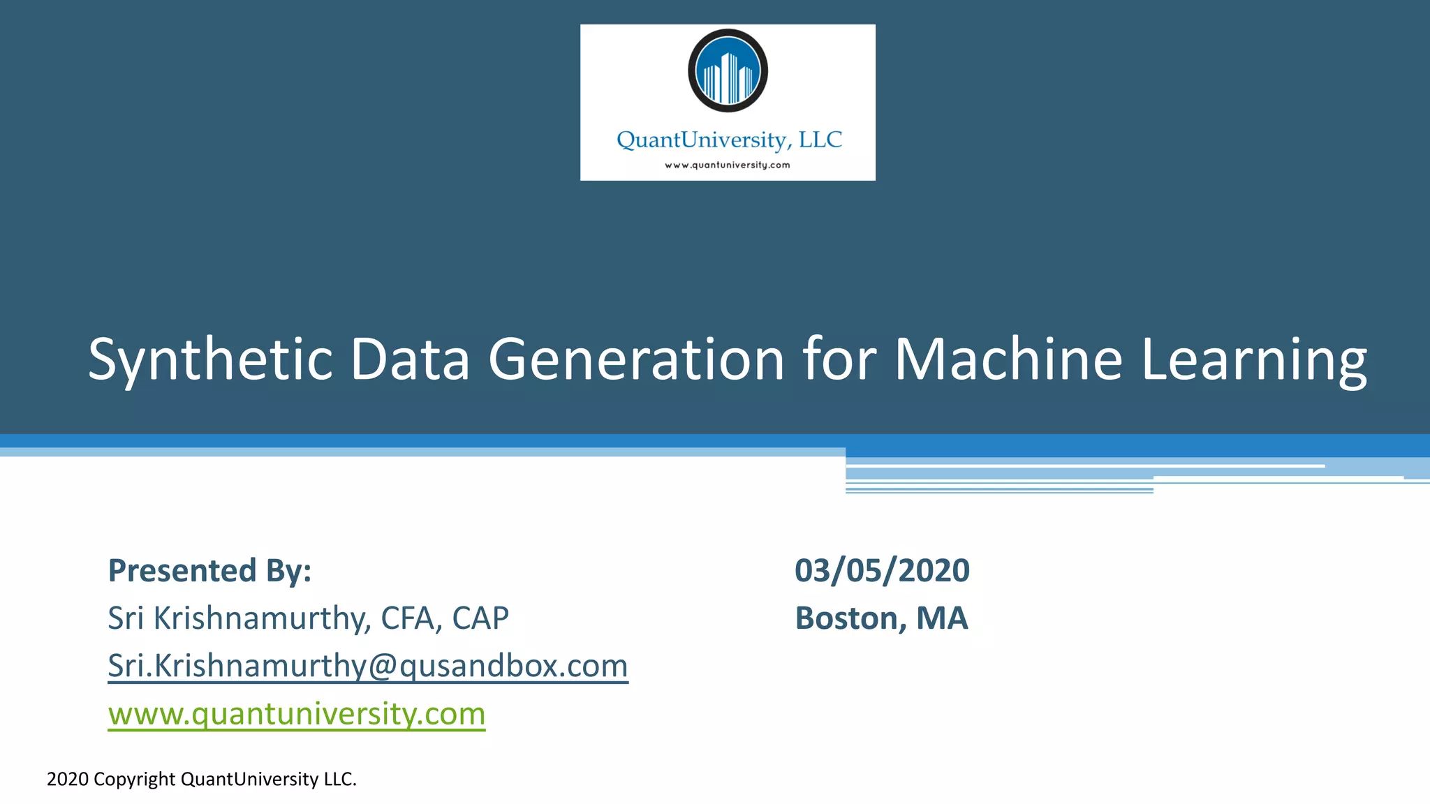 Synthetic Data Generation For Machine Learning Pdf Databases Computer Software And