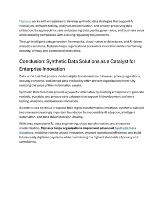 Synthetic Data Solutions: Unlocking Secure, Scalable, and AI-Ready Data ...