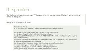 Synthetic dialogue generation with Deep Learning | PPT