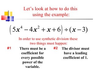 Synthetic division | PPT | Free Download