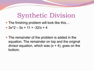 Synthetic division | PPTX