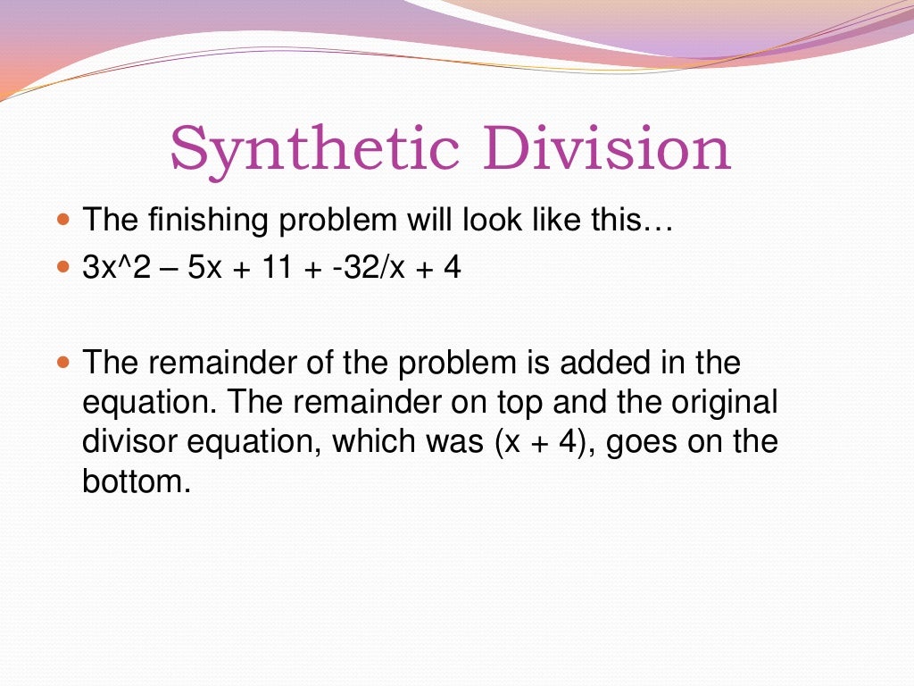 Synthetic division