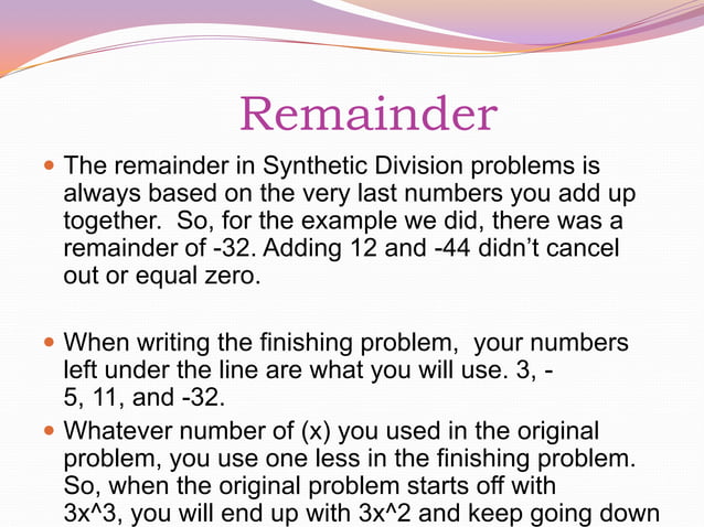 Synthetic division | PPTX