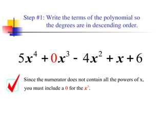 synthetic division synthetic division.ppt