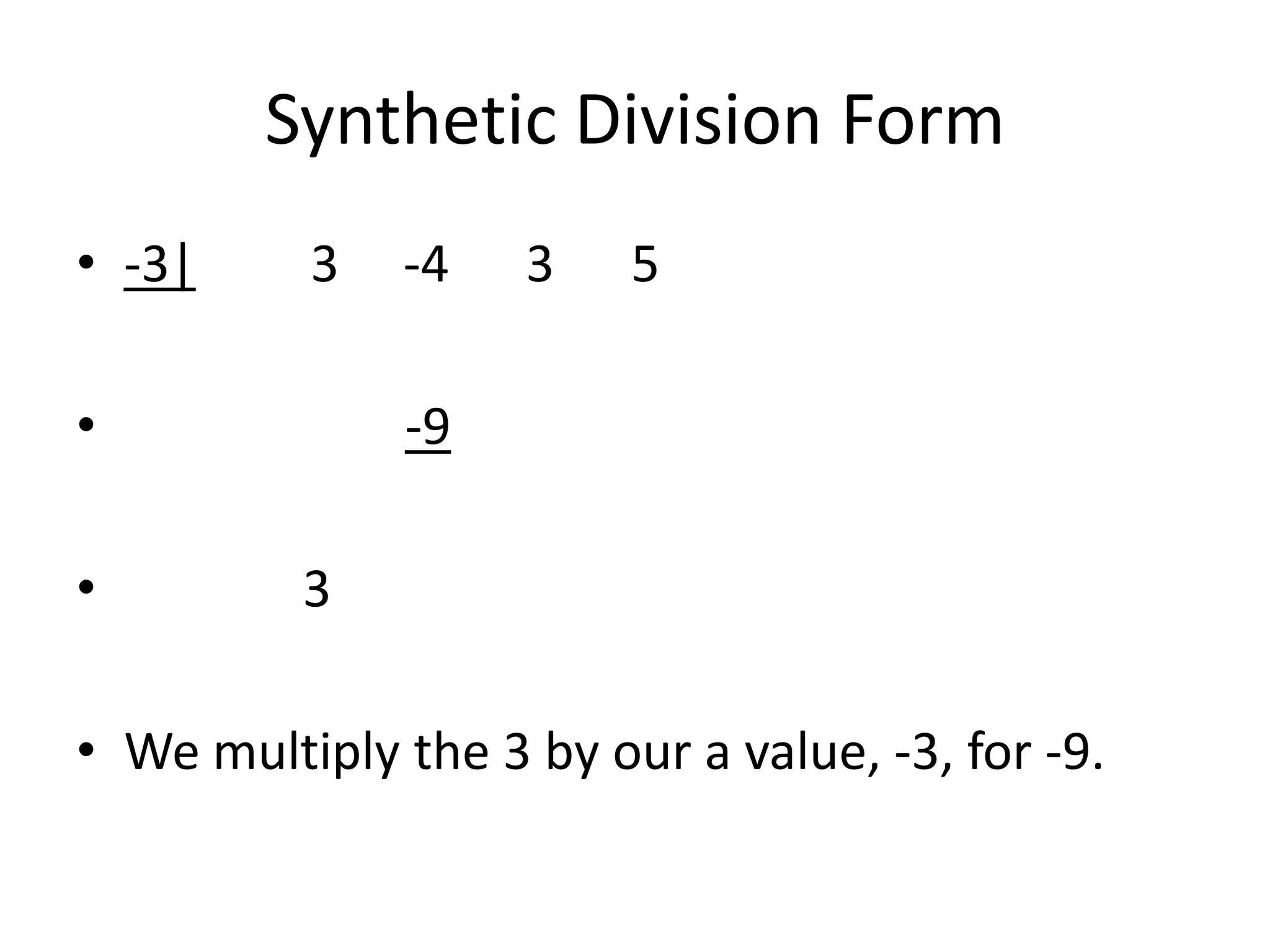 Synthetic division example | PPT