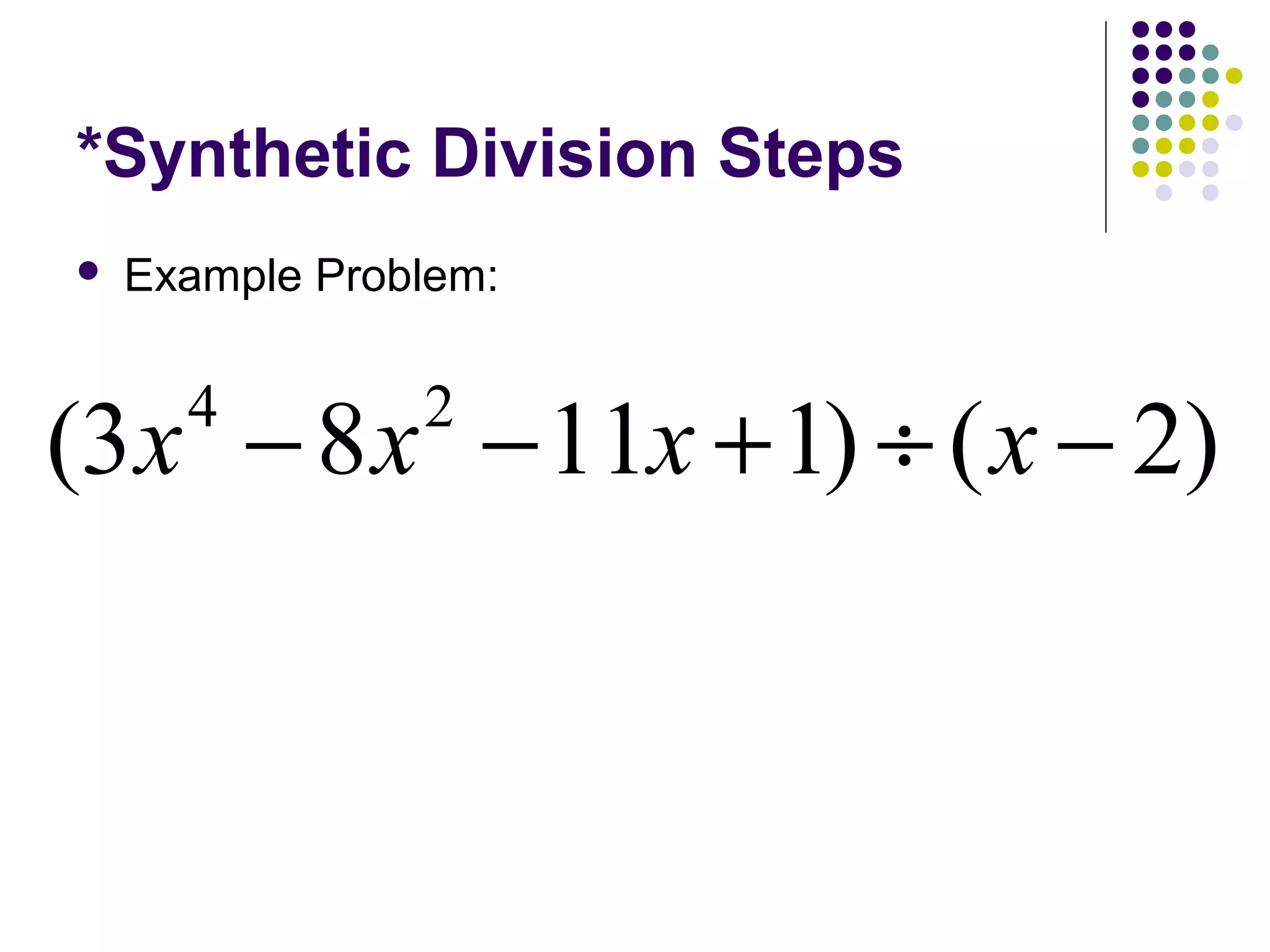 Synthetic Division Notes | PPT
