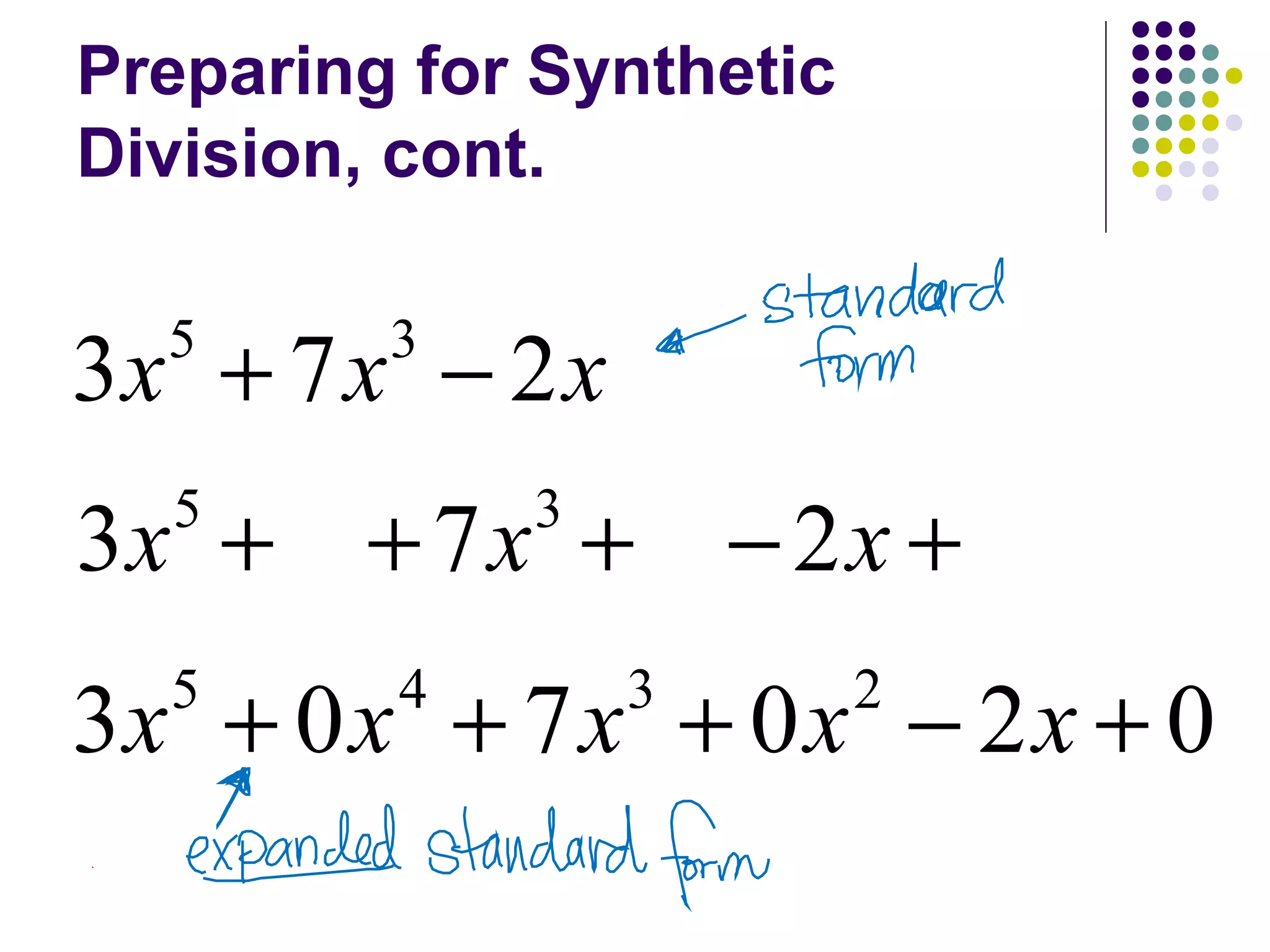 Synthetic Division Notes | PPT