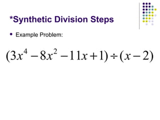 Synthetic Division Notes | PPT