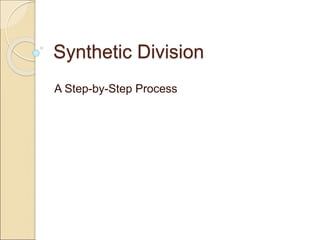 Synthetic Division | PPTX