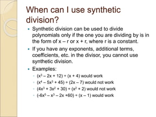 Synthetic Division | PPTX