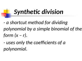 Syntheticdivision with long and factor.ppt