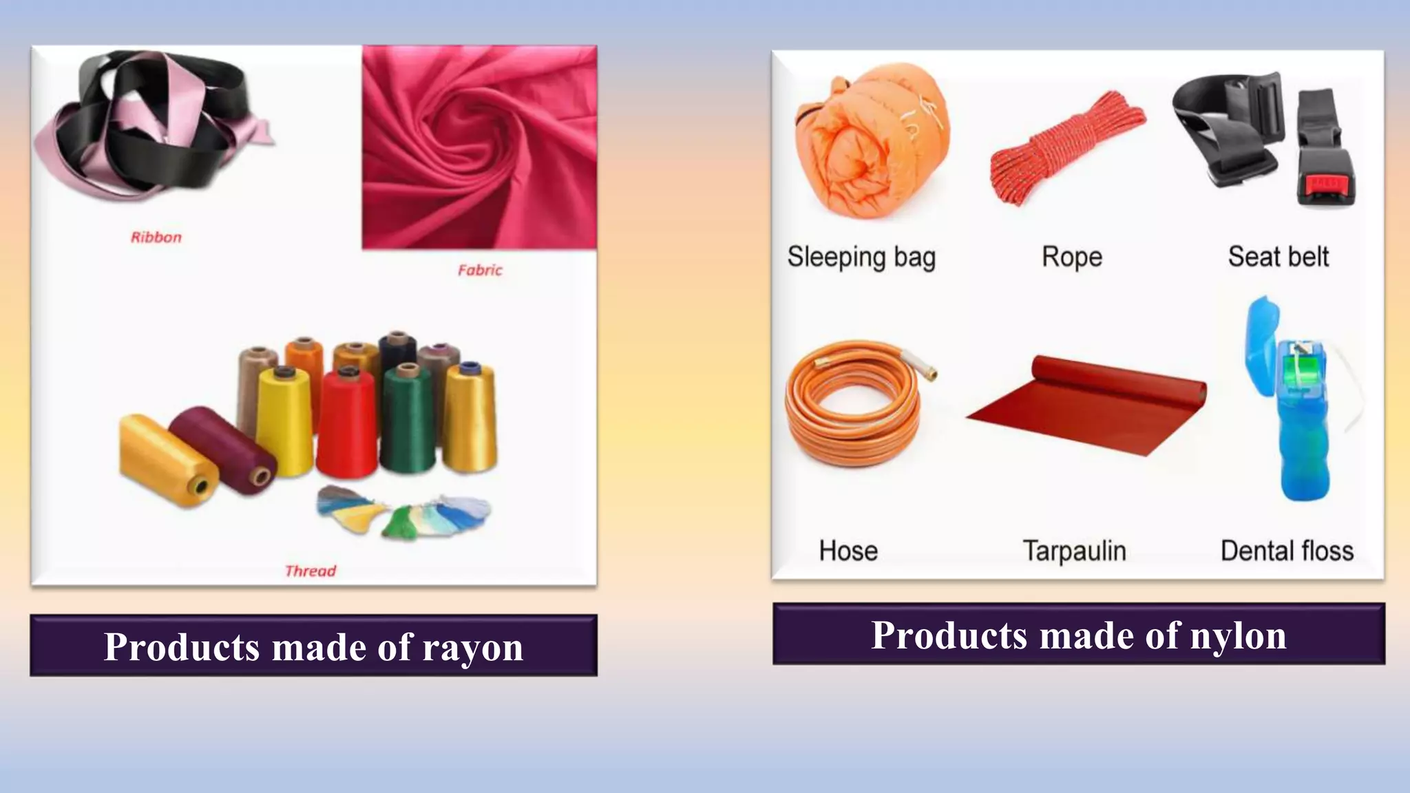 Synthetic fibers , its type and uses. | PPTX