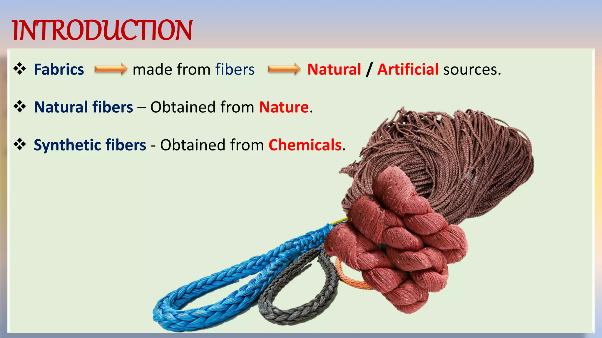 Synthetic fibers , its type and uses. | PPTX