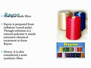 Synthetic fibres | PPTX | Chemistry | Science
