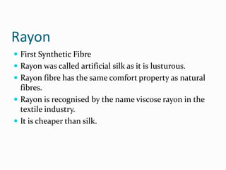 Synthetic fibres | PPTX | Chemistry | Science