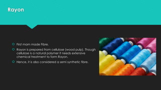 Synthetic Fibres and what is fibre it's classification | PPT
