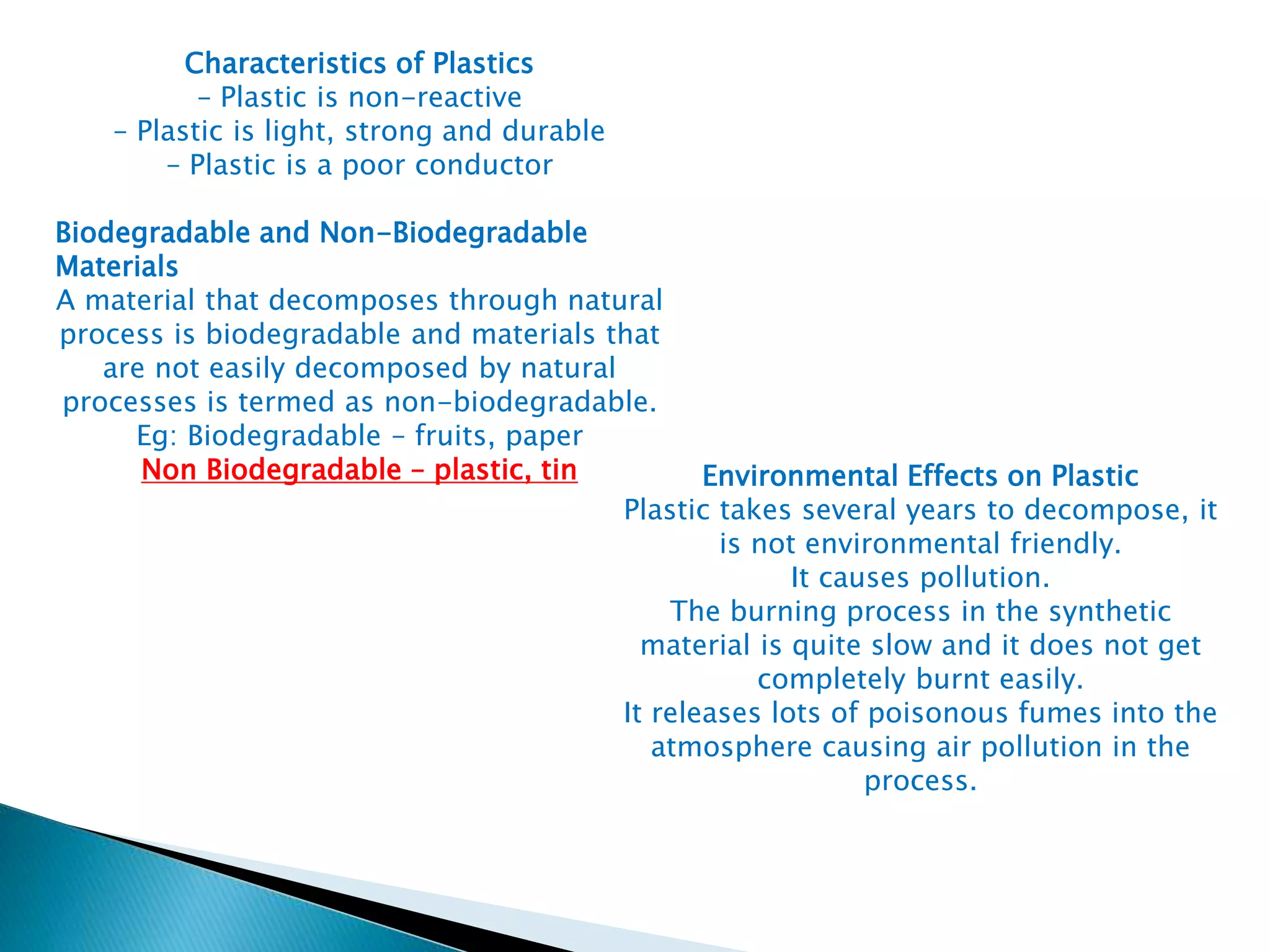 Synthetic fibres and plastics | PPTX