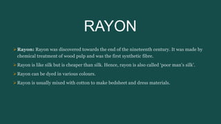 Synthetic fibres and plastics | PPTX