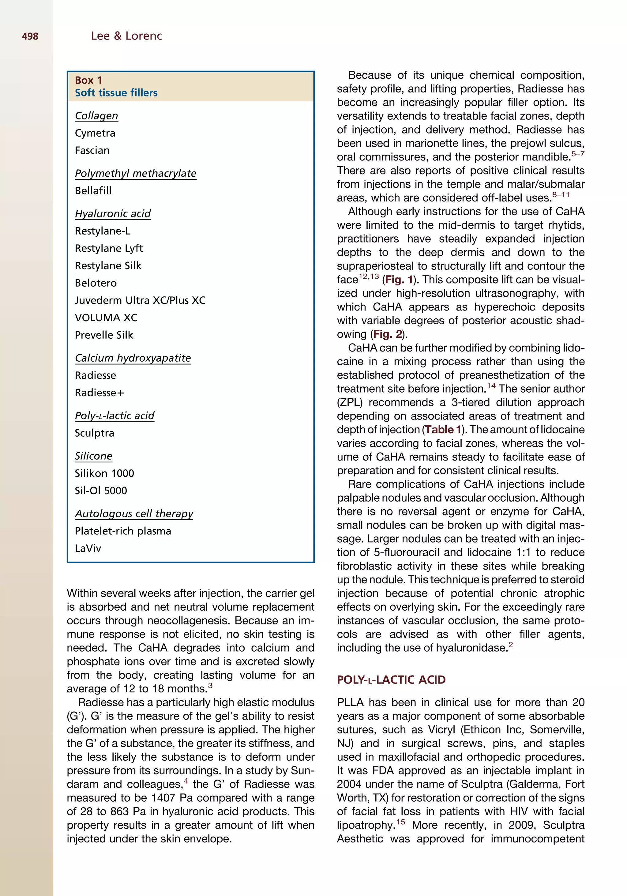 Synthetic fillers for facial rejuvenation | PDF