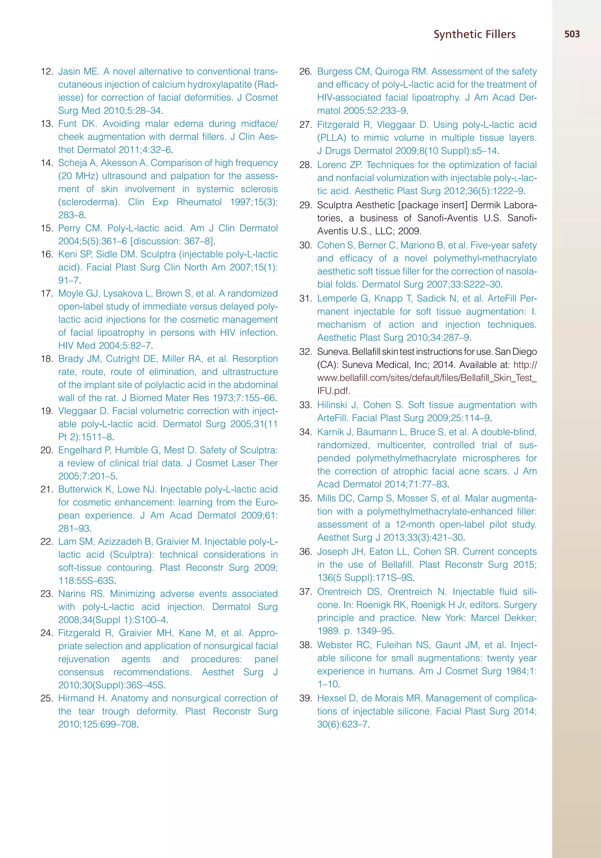 Synthetic fillers for facial rejuvenation | PDF