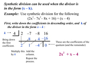 Synthetic Division | PPT