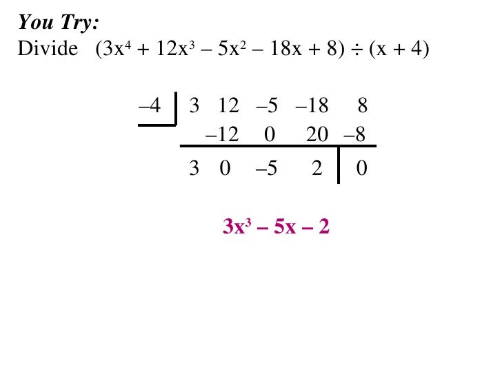 Synthetic Division synthetic-division