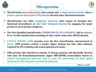 SYNTHETIC MICRO PROTEINS - VERSATILE TOOLS FOR THE REGULATION OF ...