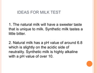 Synthetic milk | PPTX