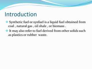 Synthetic petrol | PPTX