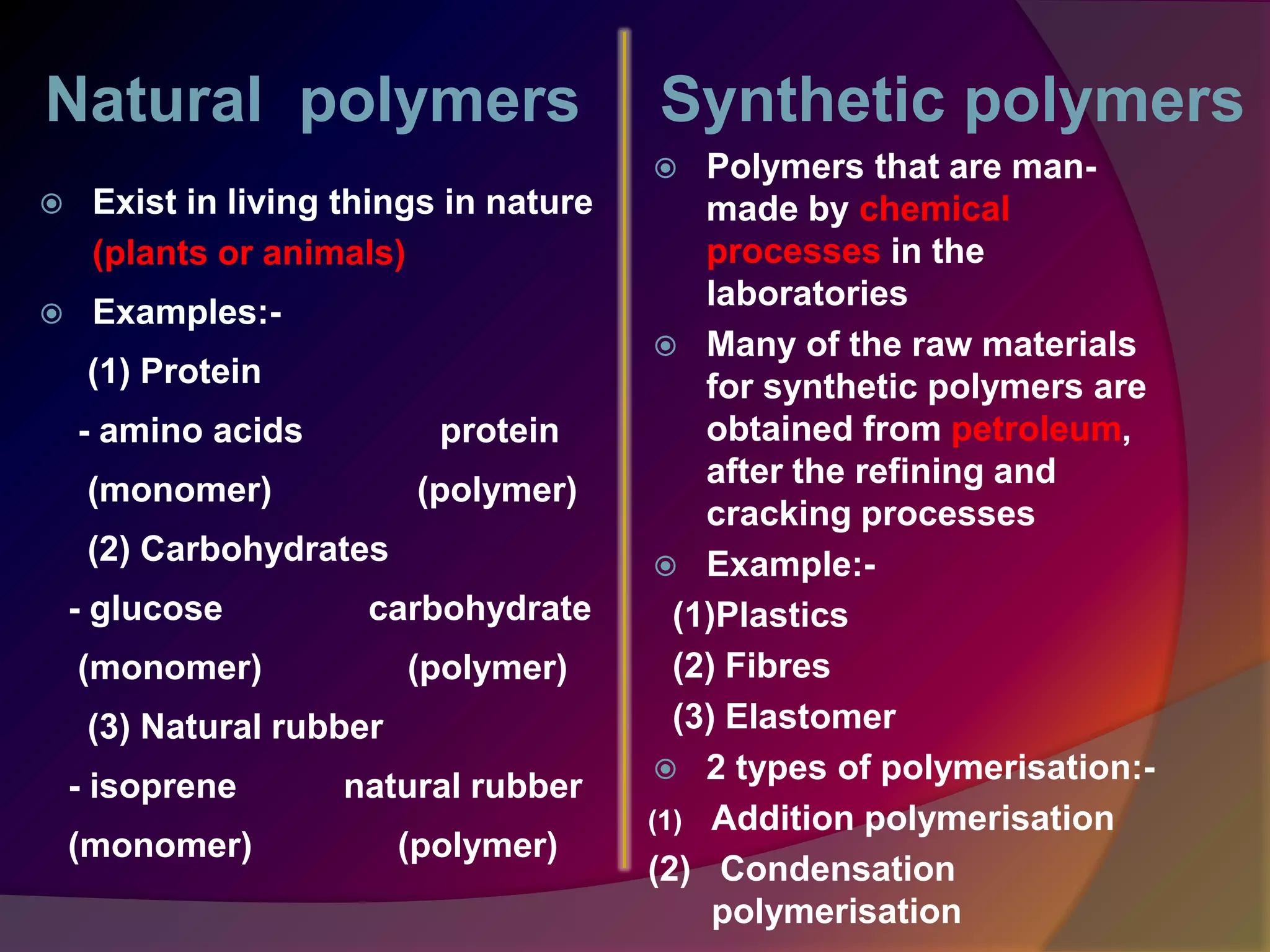 Synthetic polymers chemistry | PPTX