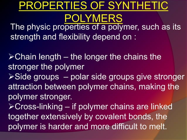Synthetic polymers chemistry | PPTX | Chemistry | Science