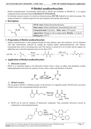 Synthetic reagentsapplications | PDF