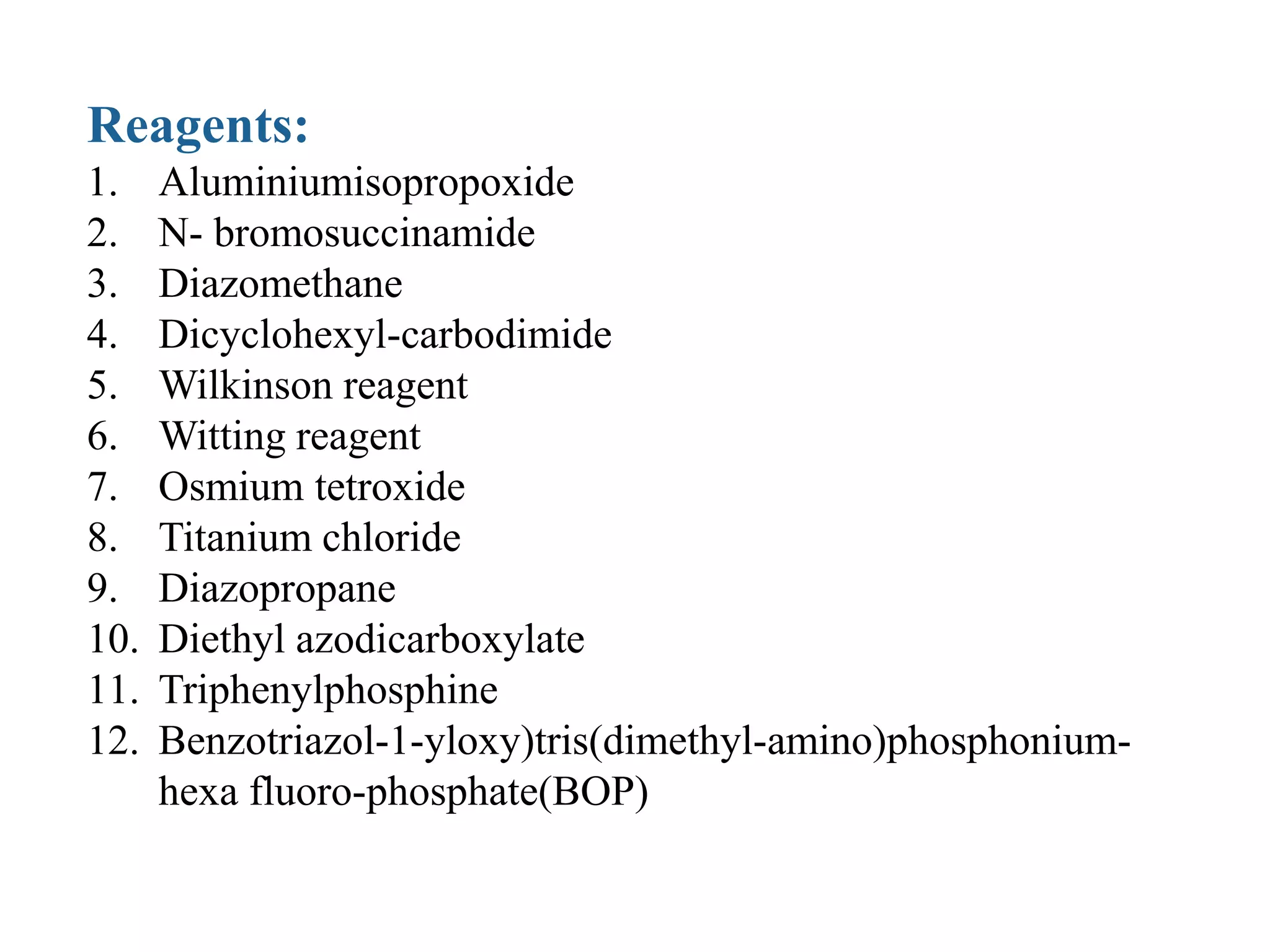 Synthetic Reagents & Applications in Organic Chemistry | PPTX