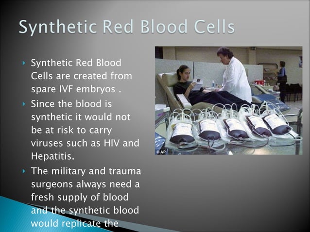 Synthetic red blood cells and platelets | PPT