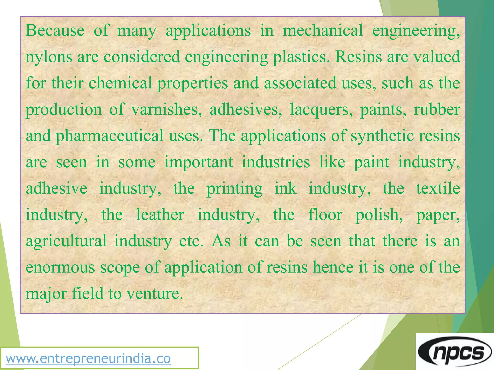 How to Manufacture Synthetic Resins (Actel Resins, Amino Resins, Casein ...