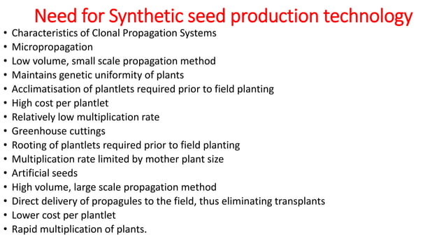 SYNTHETIC SEED.pptx | Agriculture | Industries